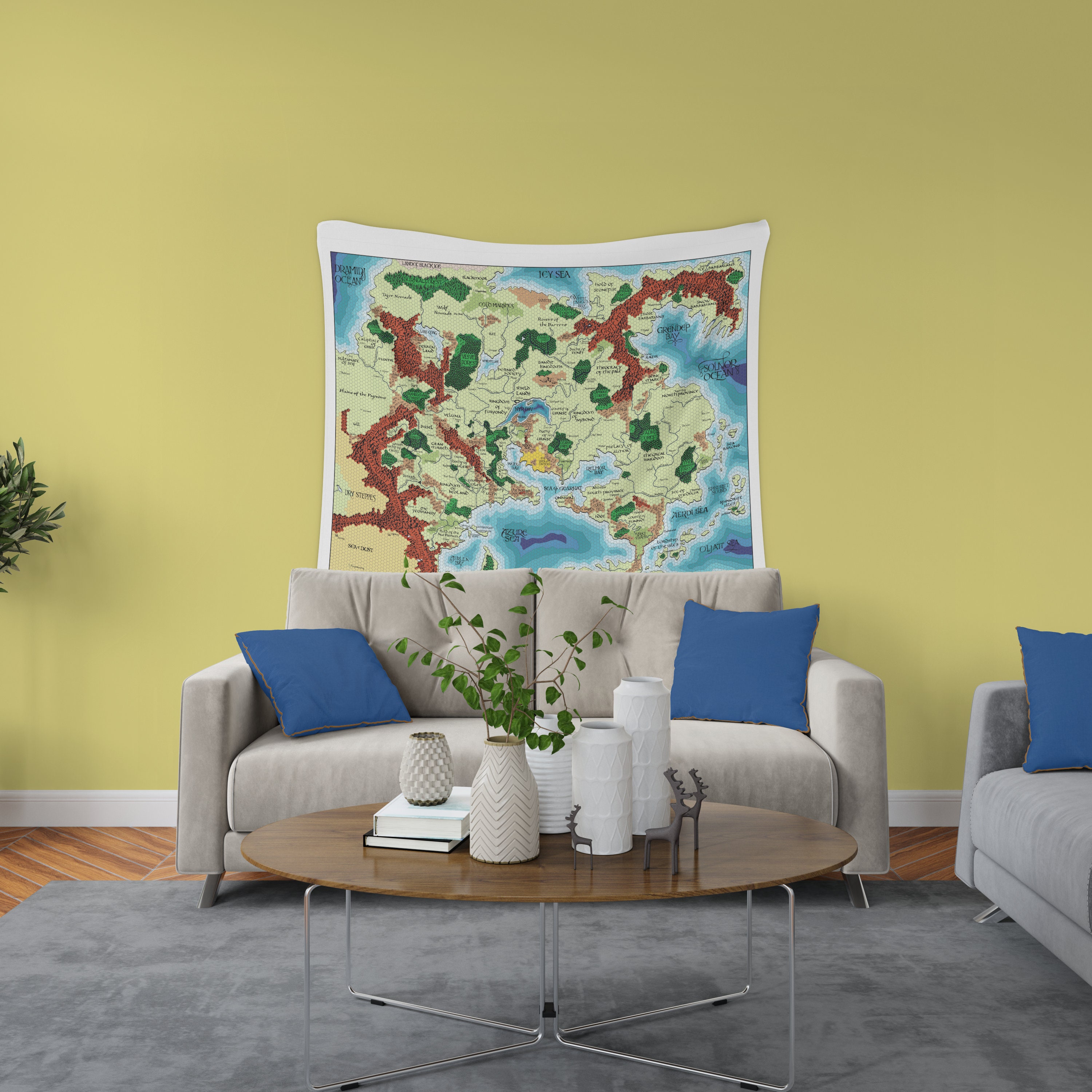 Dnd Greyhawk Wall Tapestry Flanaess Advanced Dungeons and Dragons ...