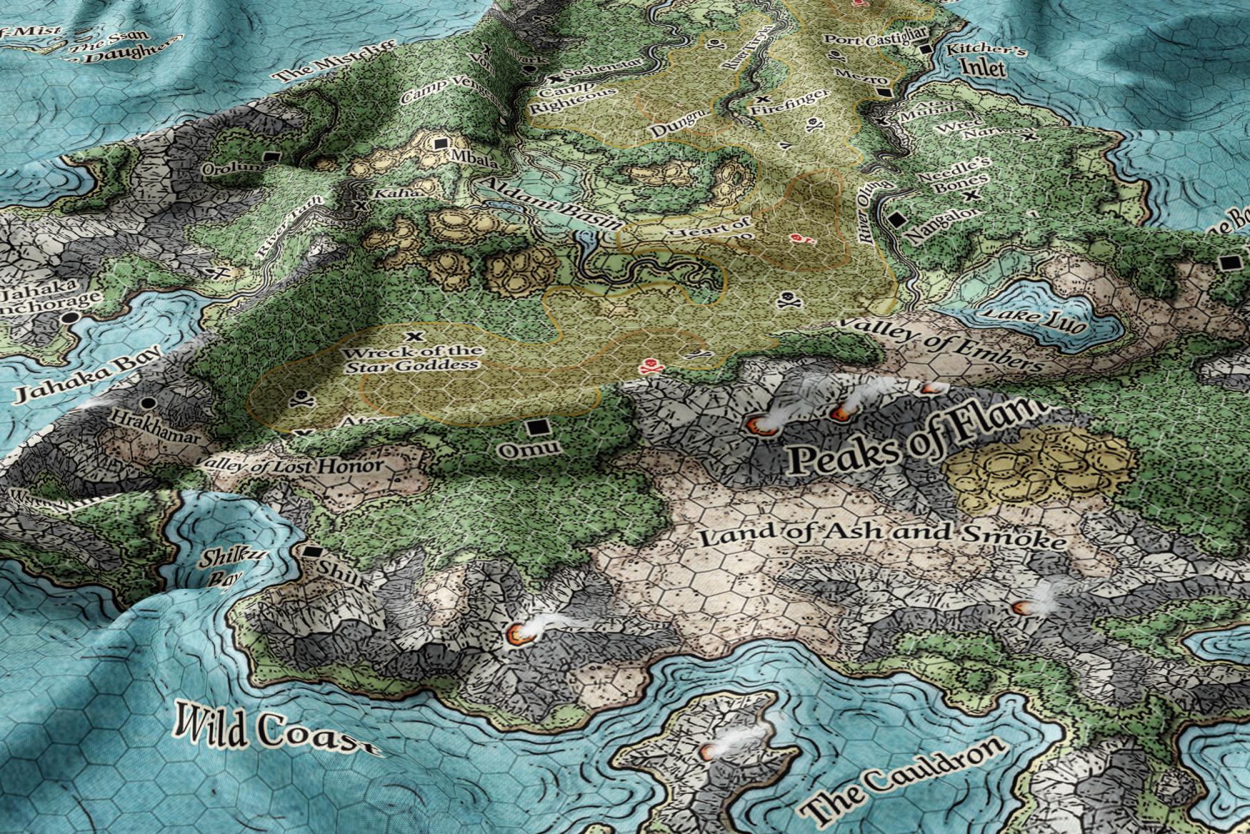 DM Version | Map of Chult Indoor Wall Tapestry | Colored RPG Dungeons ...