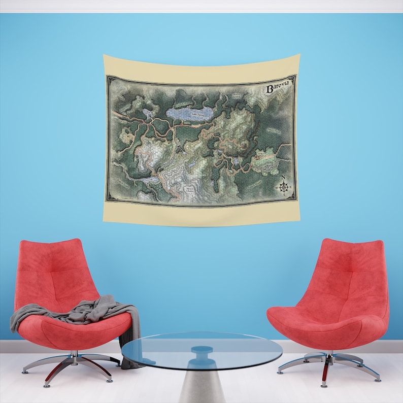 Map of Barovia Indoor Wall Tapestry | Colored Dungeons and Dragons Dnd ...