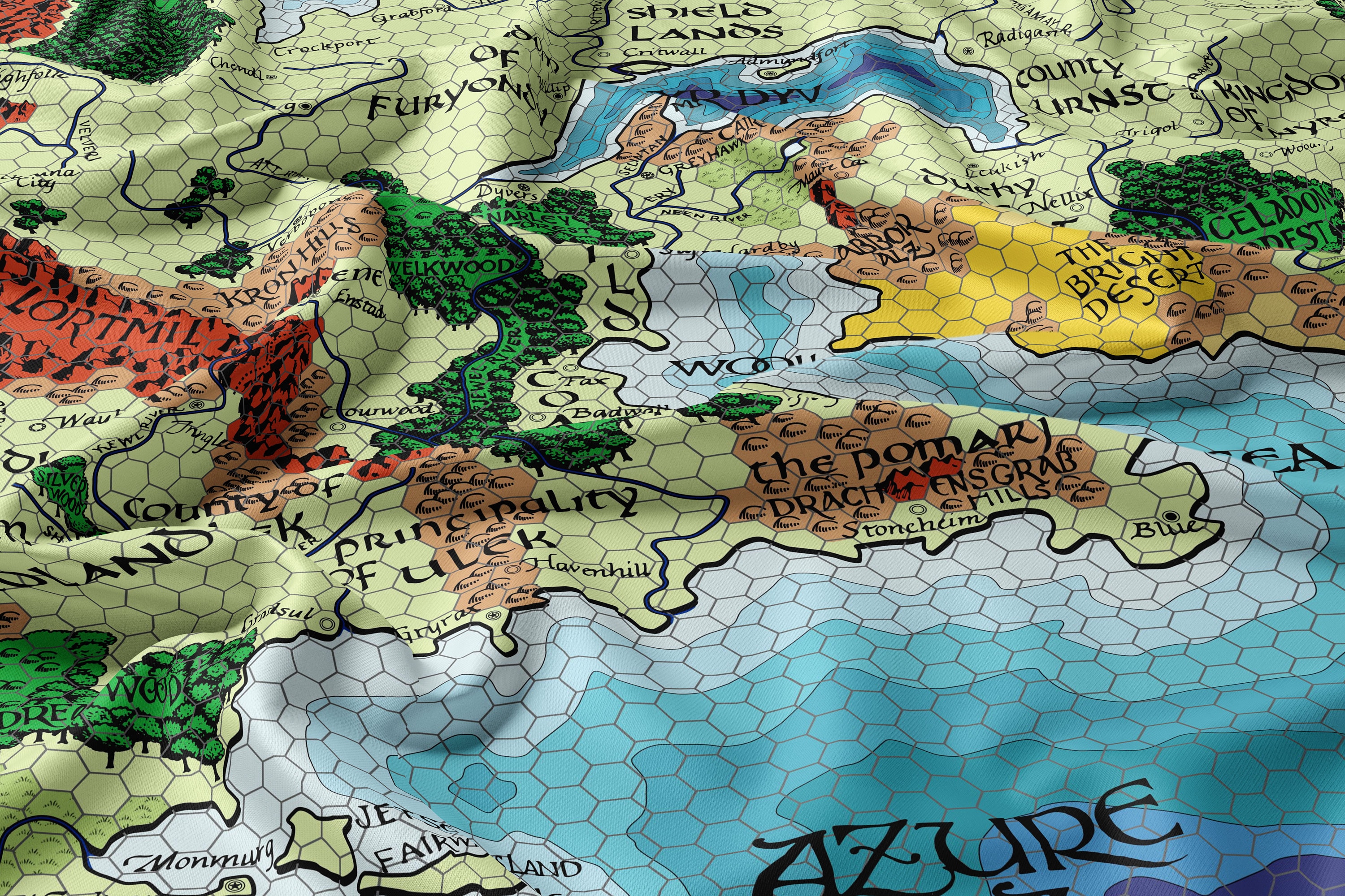 Dnd Greyhawk Wall Tapestry Flanaess Advanced Dungeons and Dragons ...