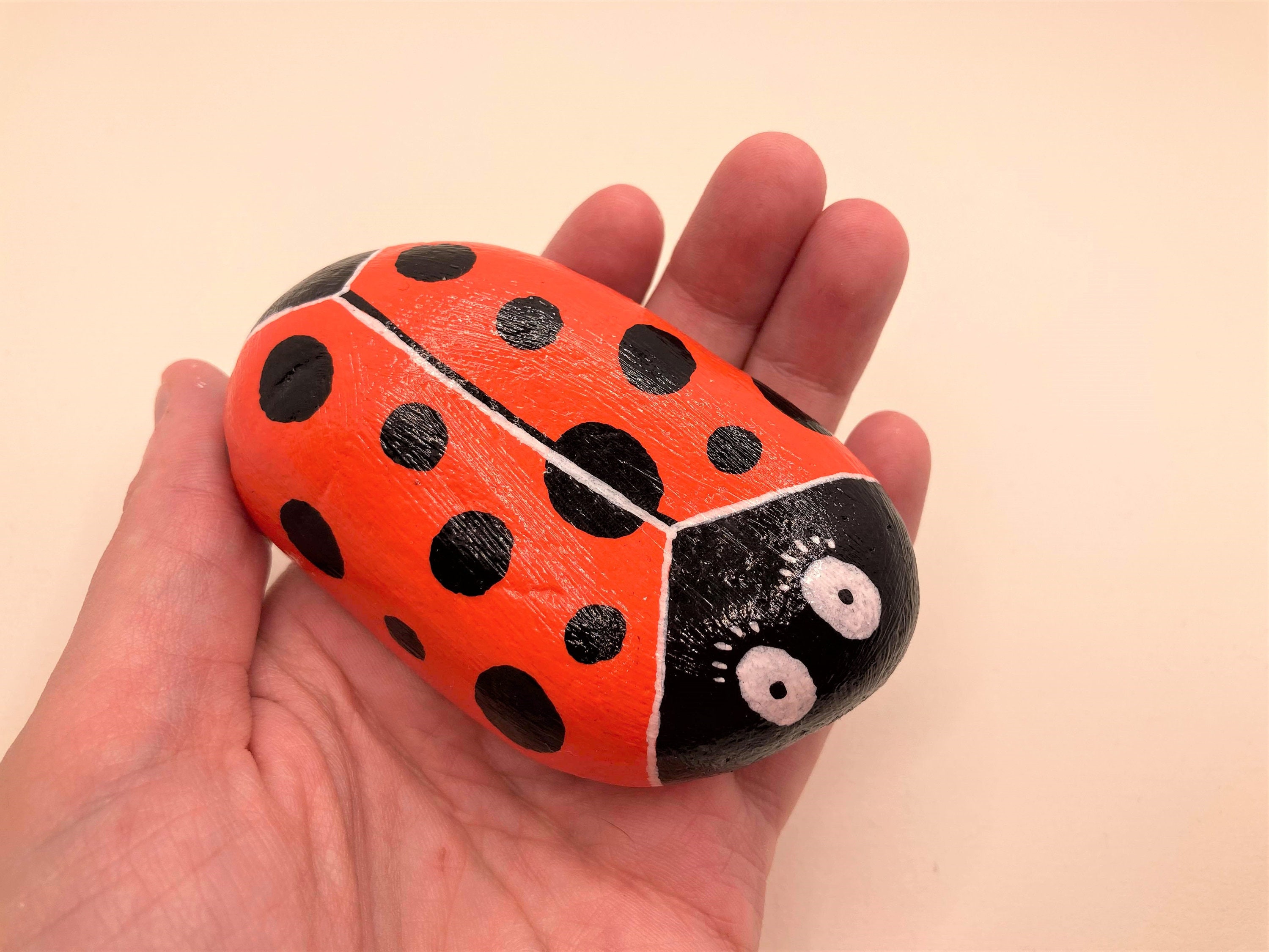 Large Ladybird Stone Critter for Your Garden Ladybird Stone - Etsy