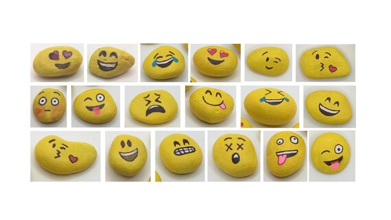 Personalised Emoji Stones of your Choice Hand painted | Etsy