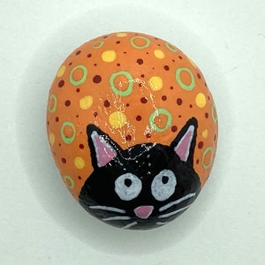 Cat Hand Painted Stone Garden Decor and Indoor Decor Cat Lover Gift ...