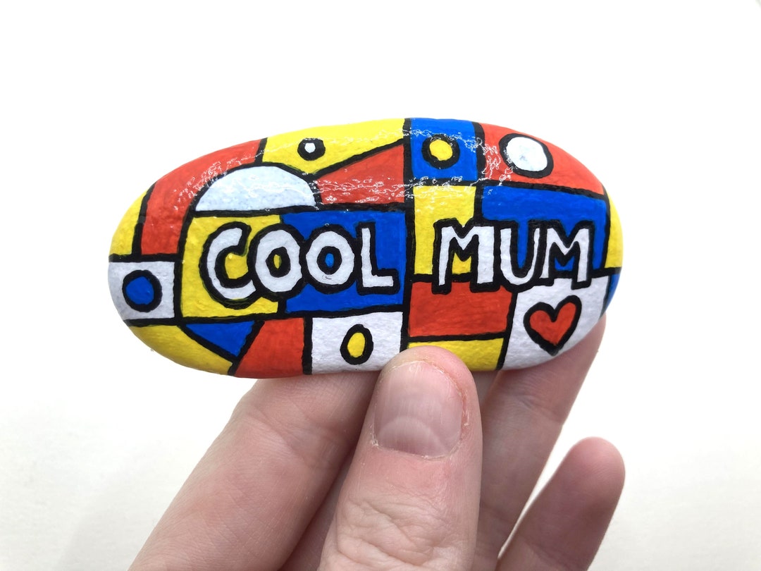 Cool Mum Rock - Hand Painted Stones - Decorated Rocks - Mothers Day ...