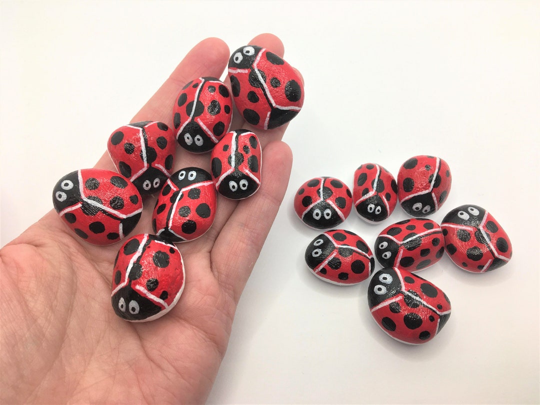 Ladybird Stones - Minimum 3 Ladybirds to 15 - for Fairy Gardens ...