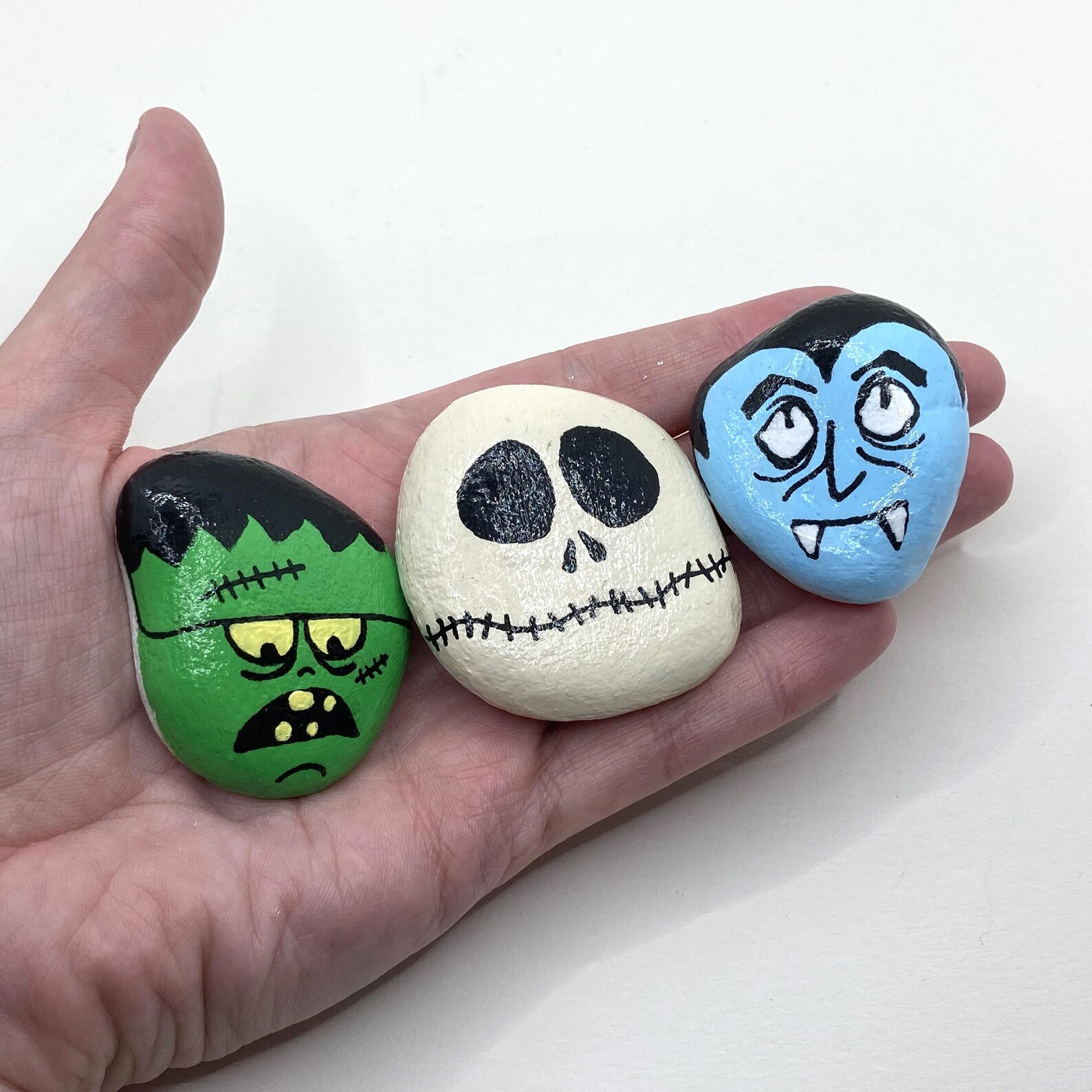 3 X Halloween Rocks - Halloween Decorations - Spooky Gifts - Vampire ...