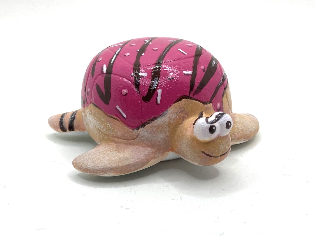 Upcycled Turtle Plastic Toy Hand Painted Home Decor Collectable Figures ...
