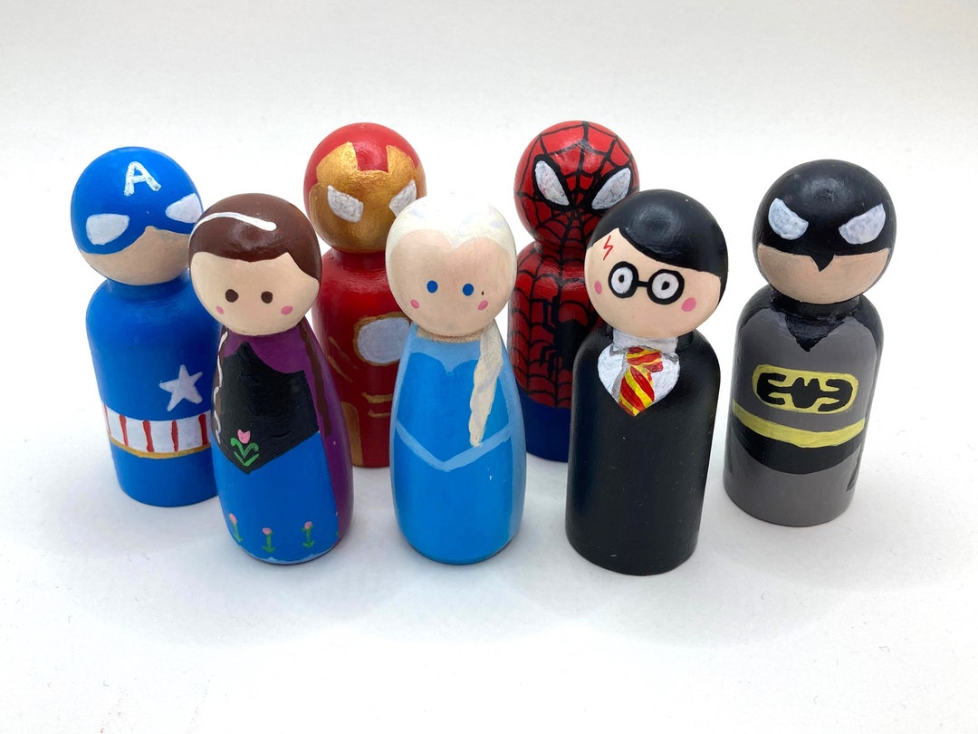 Made to Order Hero Characters Peg People Peg Dolls for Children ...