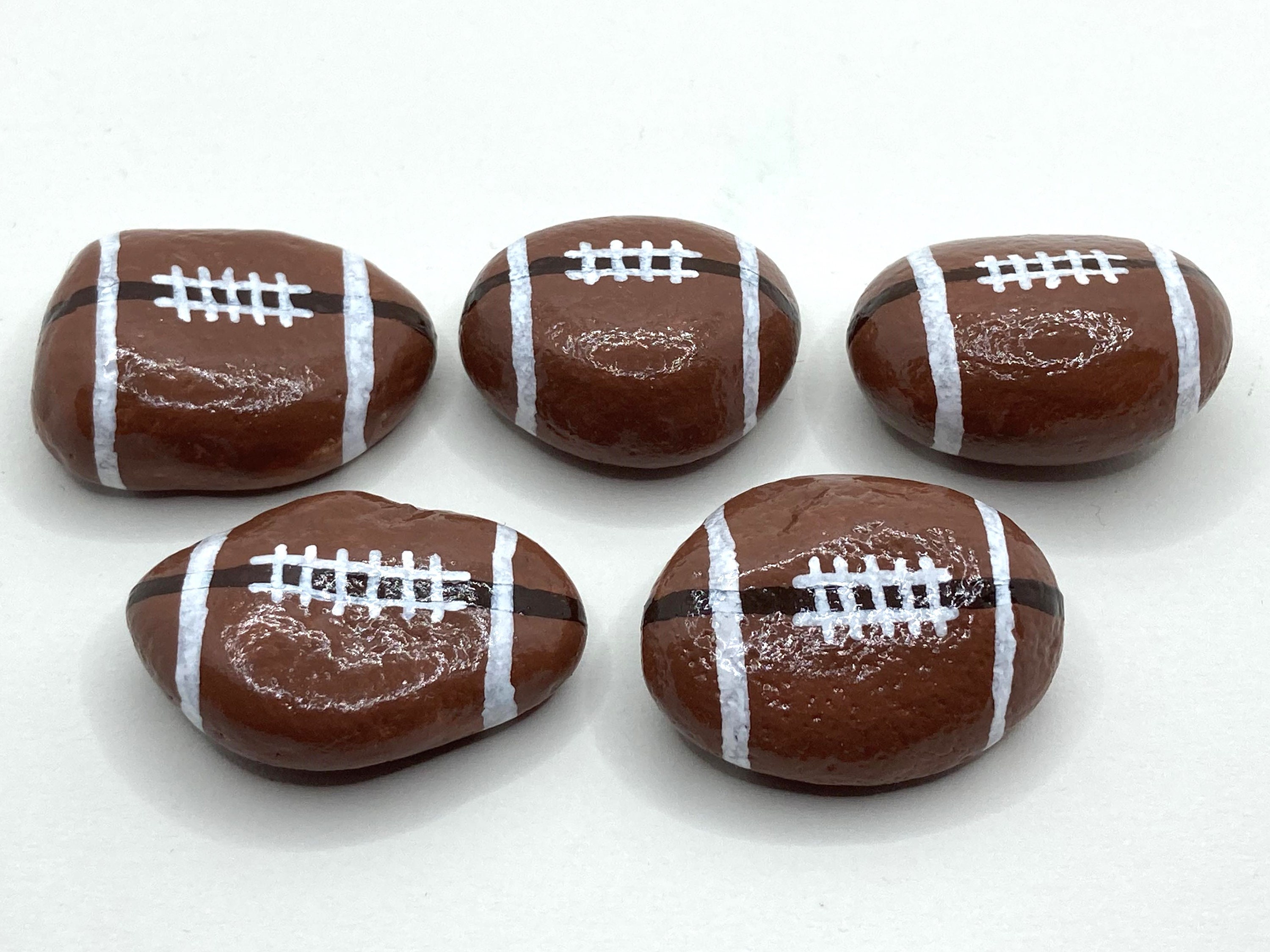 Set of 5 American Football Stones - Garden Decor - Indoor Decor ...