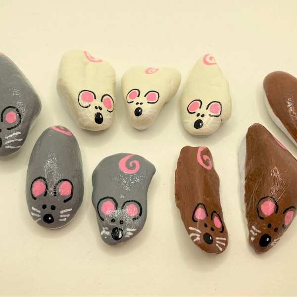 Mouse Rock Painted - Etsy