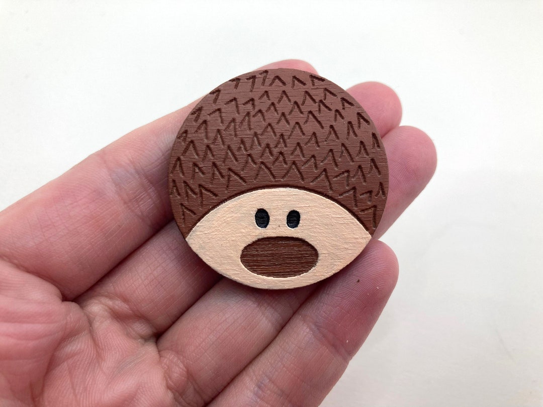 Hand Painted Hedgehog Badge Laser Cut Badge Hand Painted Badge Painted ...