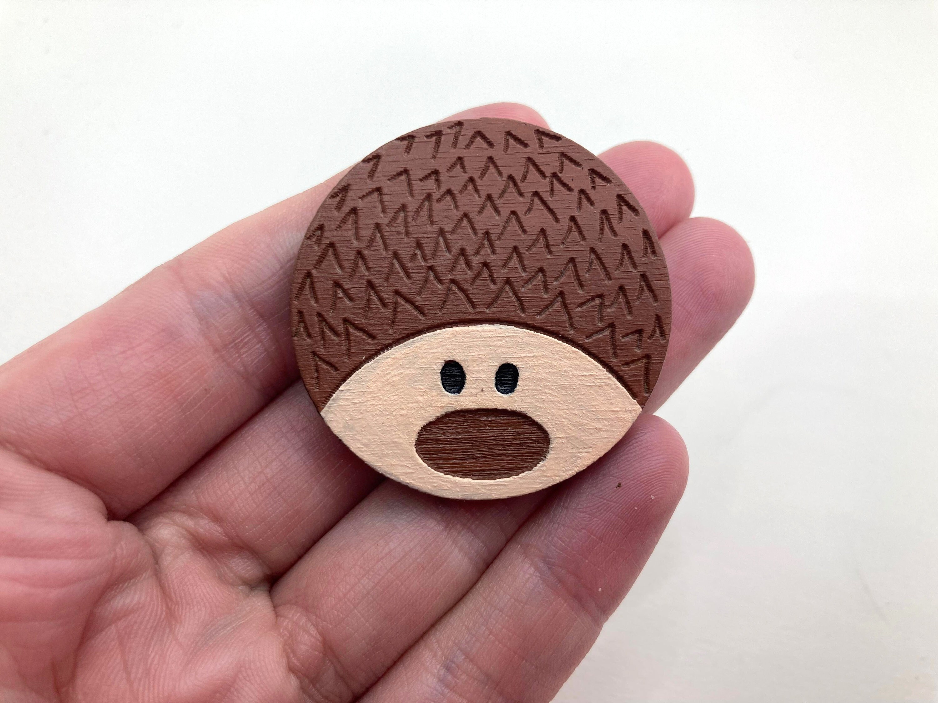 Hand Painted Hedgehog Badge Laser Cut Badge Hand Painted - Etsy UK