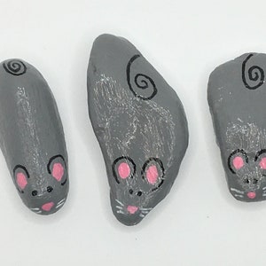 Made to Order - Mice Rocks - Mouse Decor - Ornamental Stones for the ...