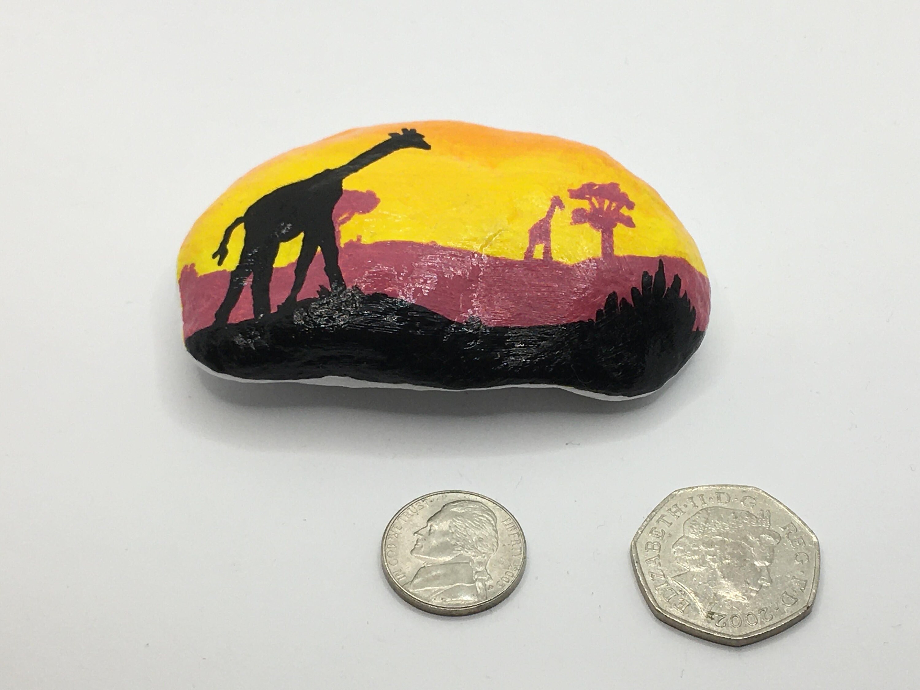African Giraffe Medium Rock Hand Painted Stones Indoor - Etsy