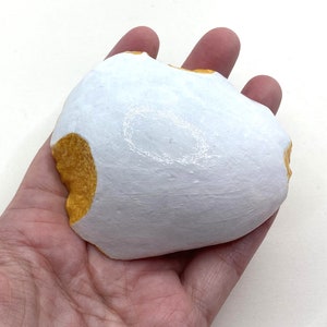 Large Gold and White Rock - Hand Painted Rock - Wedding Stone - White ...