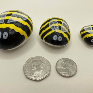 Bees (pebbles and Bigger) - Minimum 2 Bees to 15 - for Fairy Gardens ...