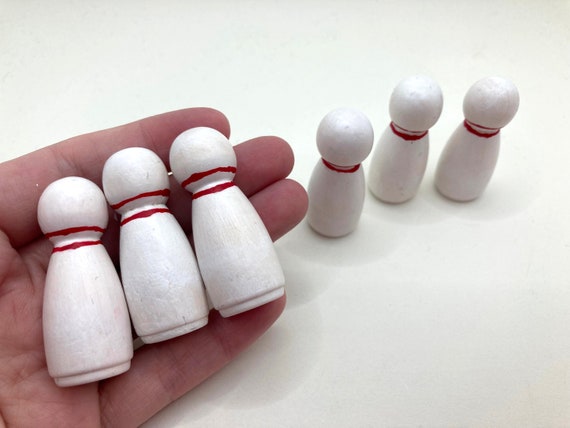 6 Pin Bowling Pins Miniature Small Peg Doll Set Six Pin | Etsy