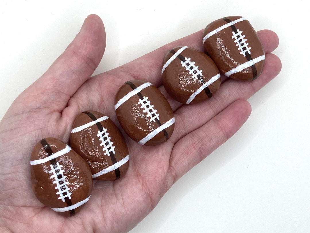 Set of 5 American Football Stones - Garden Decor - Indoor Decor ...