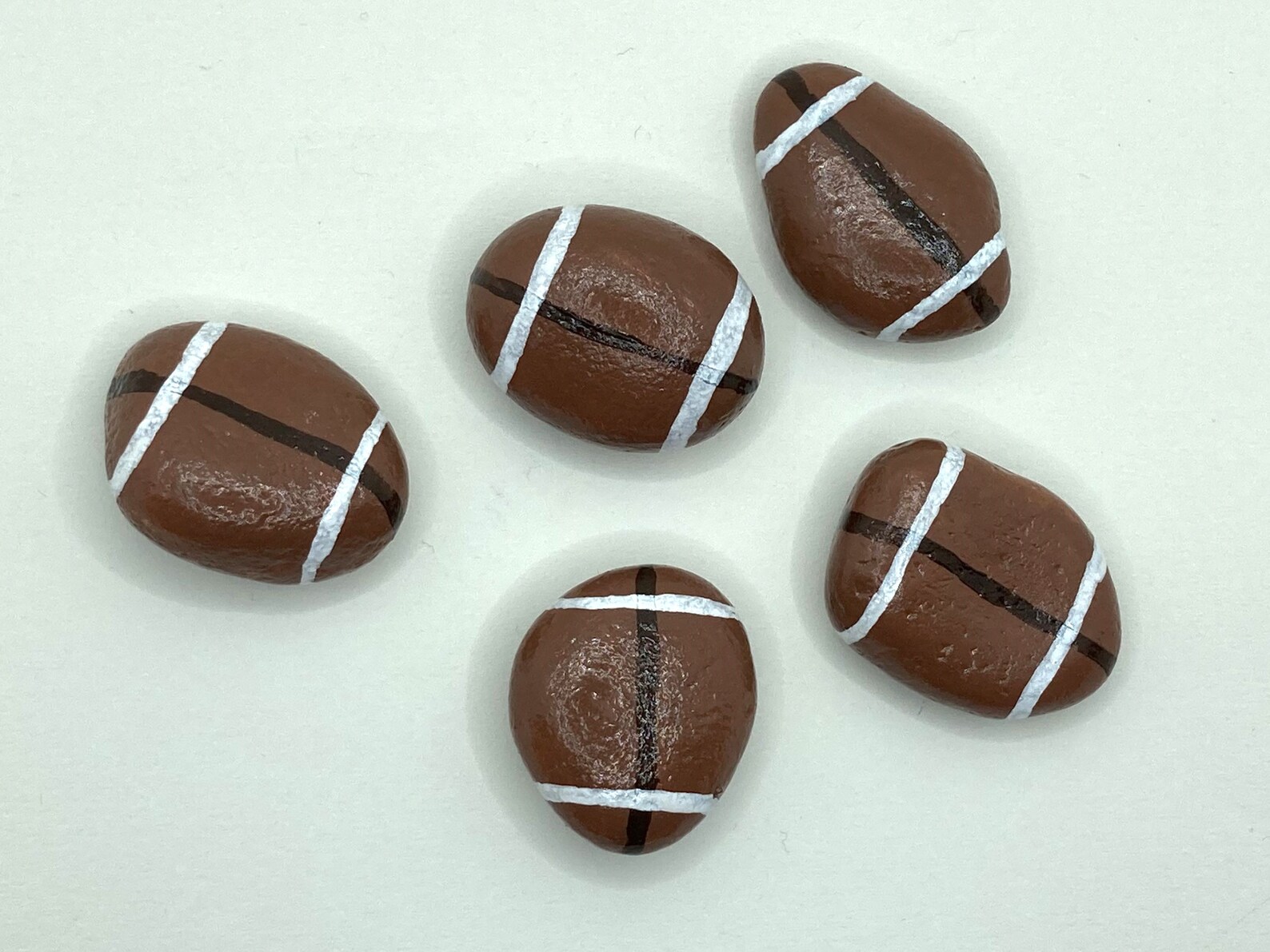 Set of 5 American Football Stones - Garden Decor - Indoor Decor ...