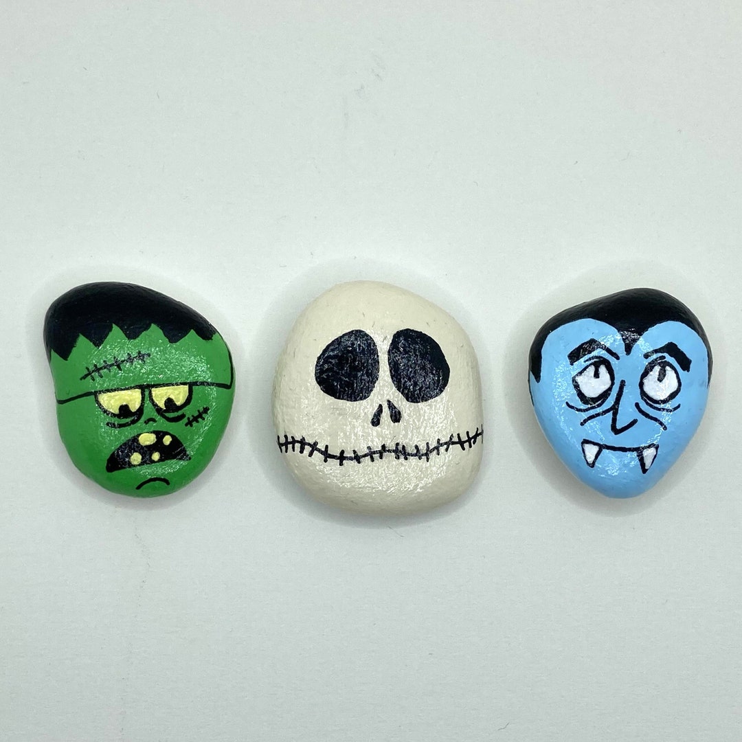 3 X Halloween Rocks - Halloween Decorations - Spooky Gifts - Vampire ...