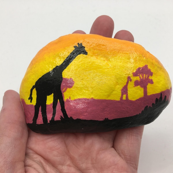 Painted Rock Giraffe - Etsy