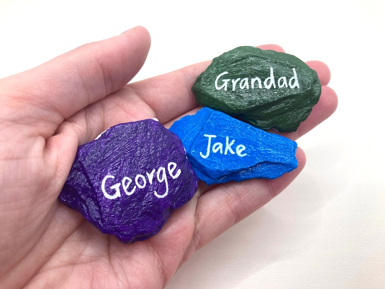 Simple Personalised Name Family Slate - Hand Painted Slate - Grave ...
