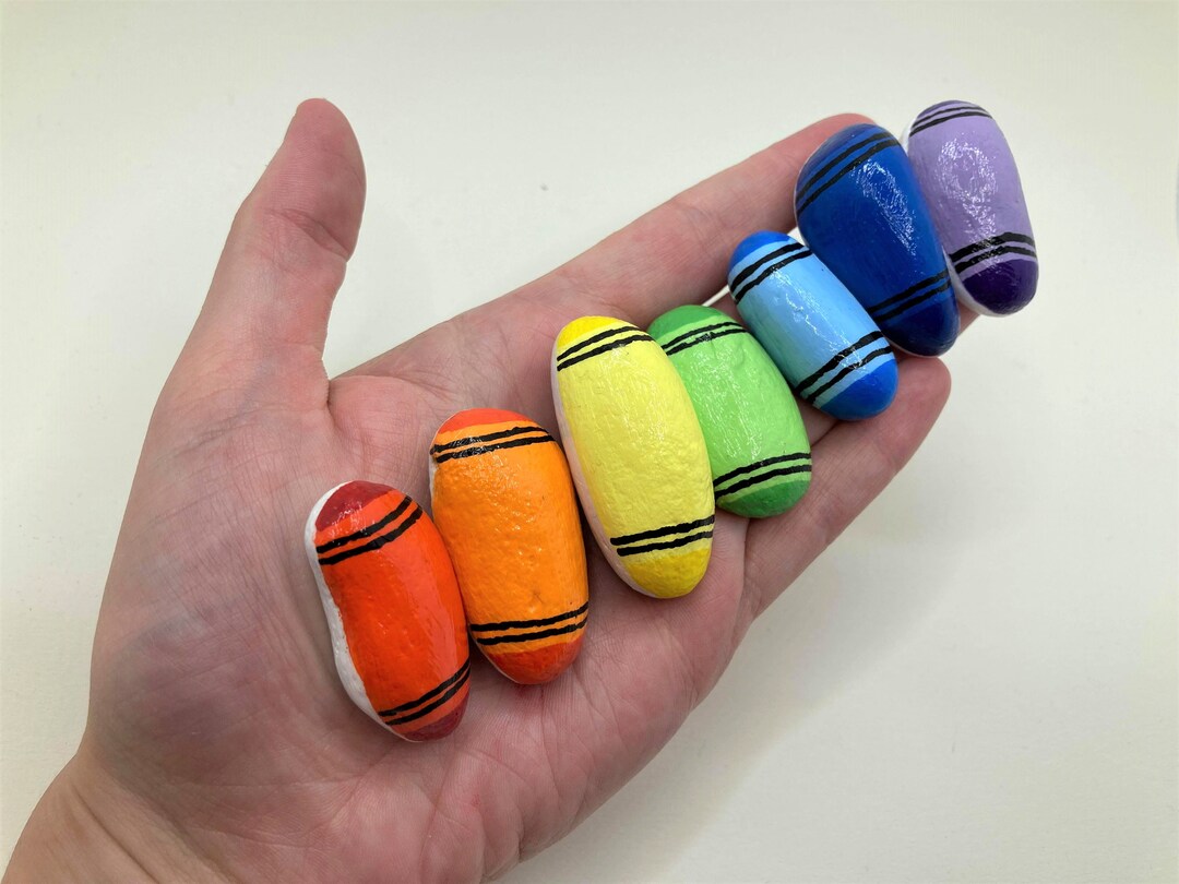 Rainbow Crayon Rocks - Classroom Gift- Indoor Decor - Pencil Rocks ...