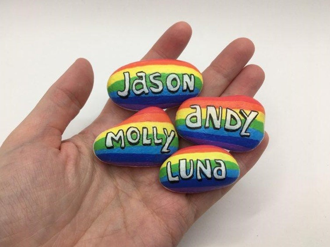 Rainbow Personalised Name Family Rocks Stones - Christmas Gifts - Named ...