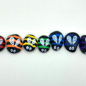 7 Rainbow Bee Stones Rocks for the Garden - Garden Decor and Indoor ...