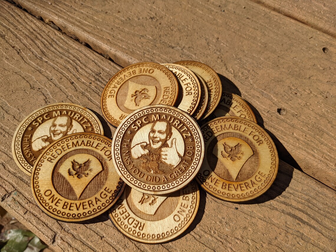 20 Custom Two-sided Laser Engraved Game Wood Tokens | Etsy