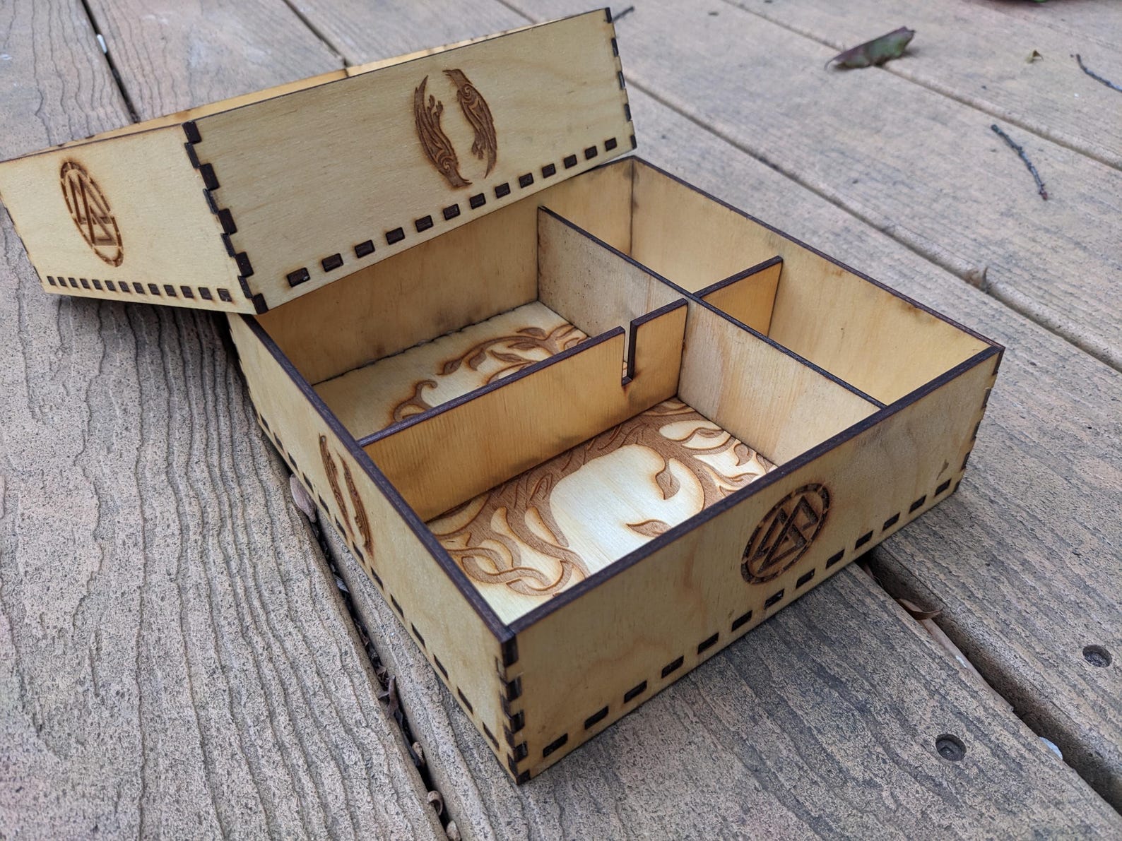 Laser Engraved Norse Themed Dice-box for Orlog Dice Game (BOX ONLY ...