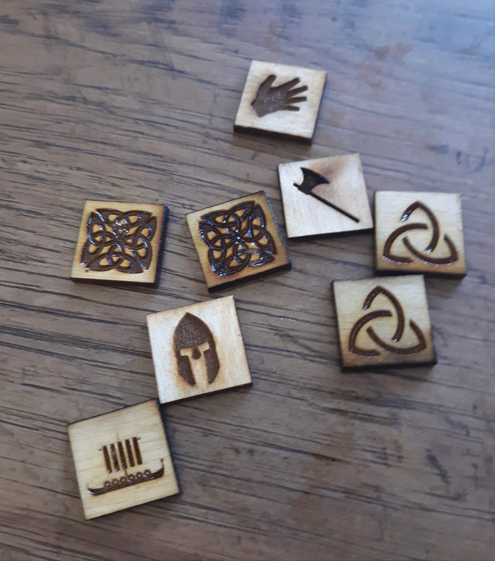 20 Custom Two-sided Laser Engraved Game Wood Tokens - Etsy