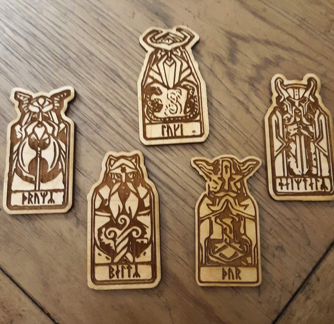 Laser Engraved Orlog Norse God Idols Set 20 Gods | Etsy