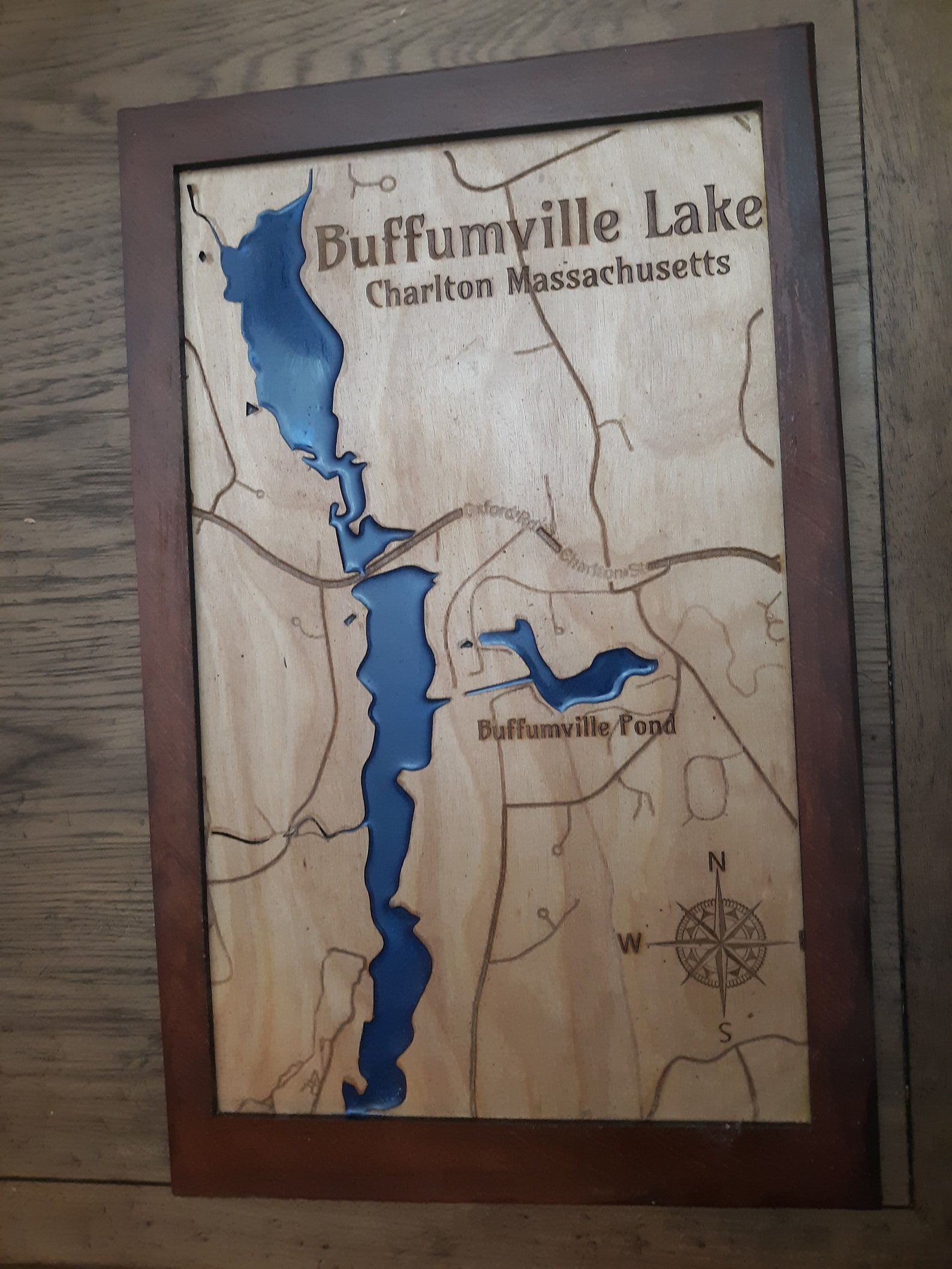 19 by 11 Inch Customized Bay/lake Map with or Without Epoxy | Etsy