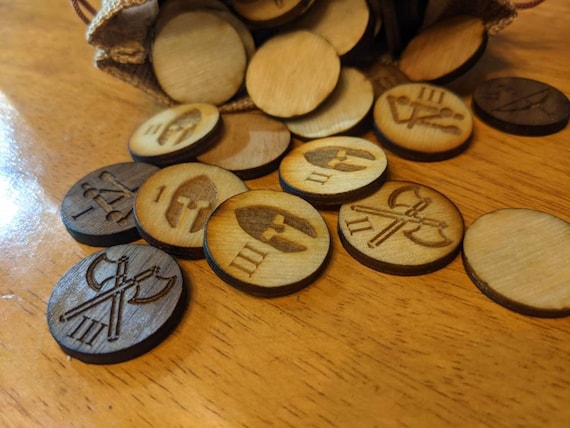 20 Custom Single-sided Laser Engraved Game Wood Tokens | Etsy