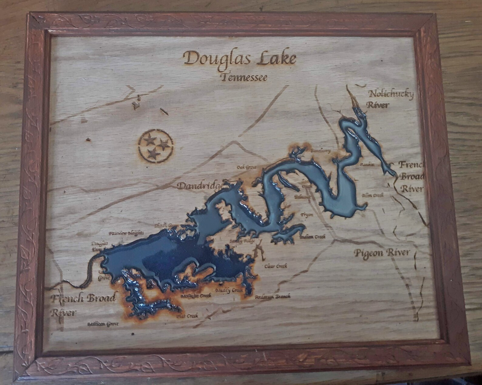 19 by 11 Inch Customized Bay/lake Map with or Without Epoxy | Etsy