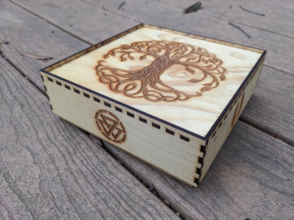 Laser Engraved Norse Themed Dice-box for Orlog Dice Game (BOX ONLY ...