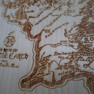 Custom Map Laser Engraved Map - Etsy