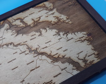 Galveston Texas Wood Laser Engraved Map Custom Text - Etsy