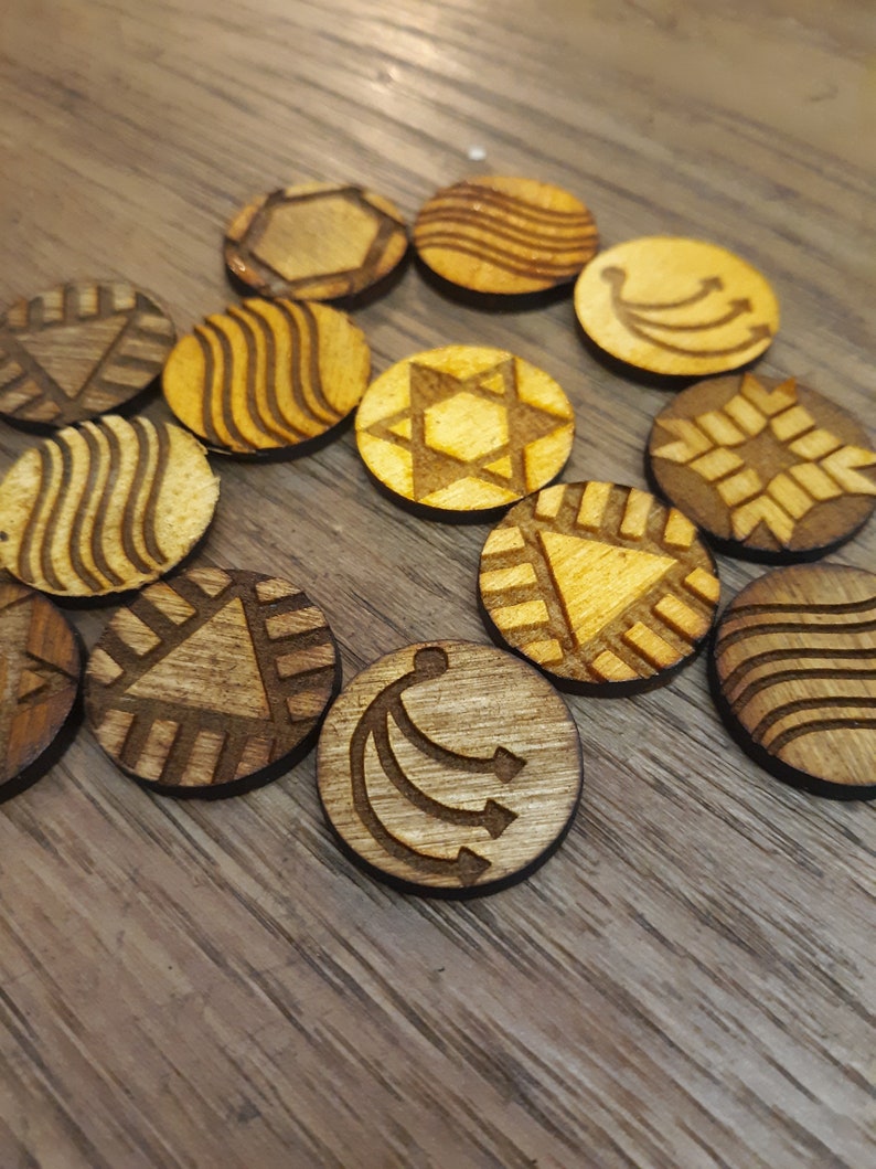 20 Custom Single-sided Laser Engraved Game Wood Tokens | Etsy