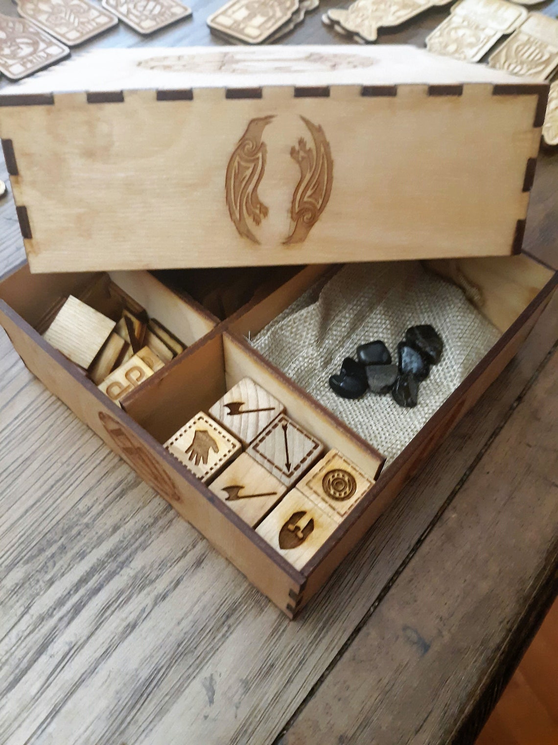 Laser Engraved Norse Themed Dice-box for Orlog Dice Game BOX - Etsy Canada