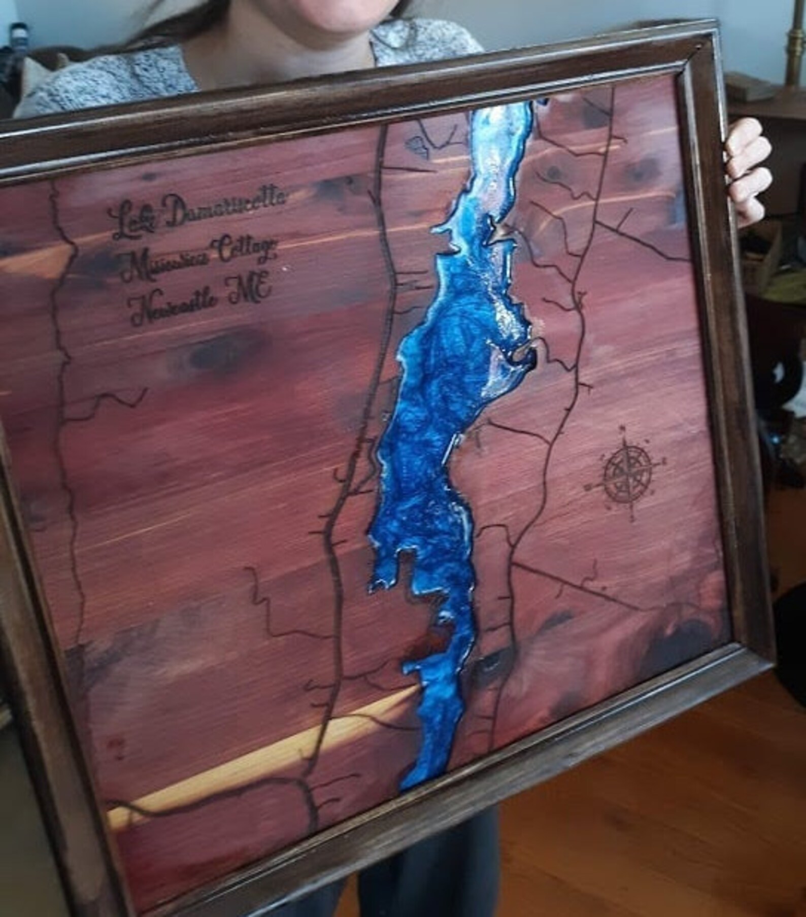 19 by 11 Inch Customized Bay/lake Map with or Without Epoxy | Etsy