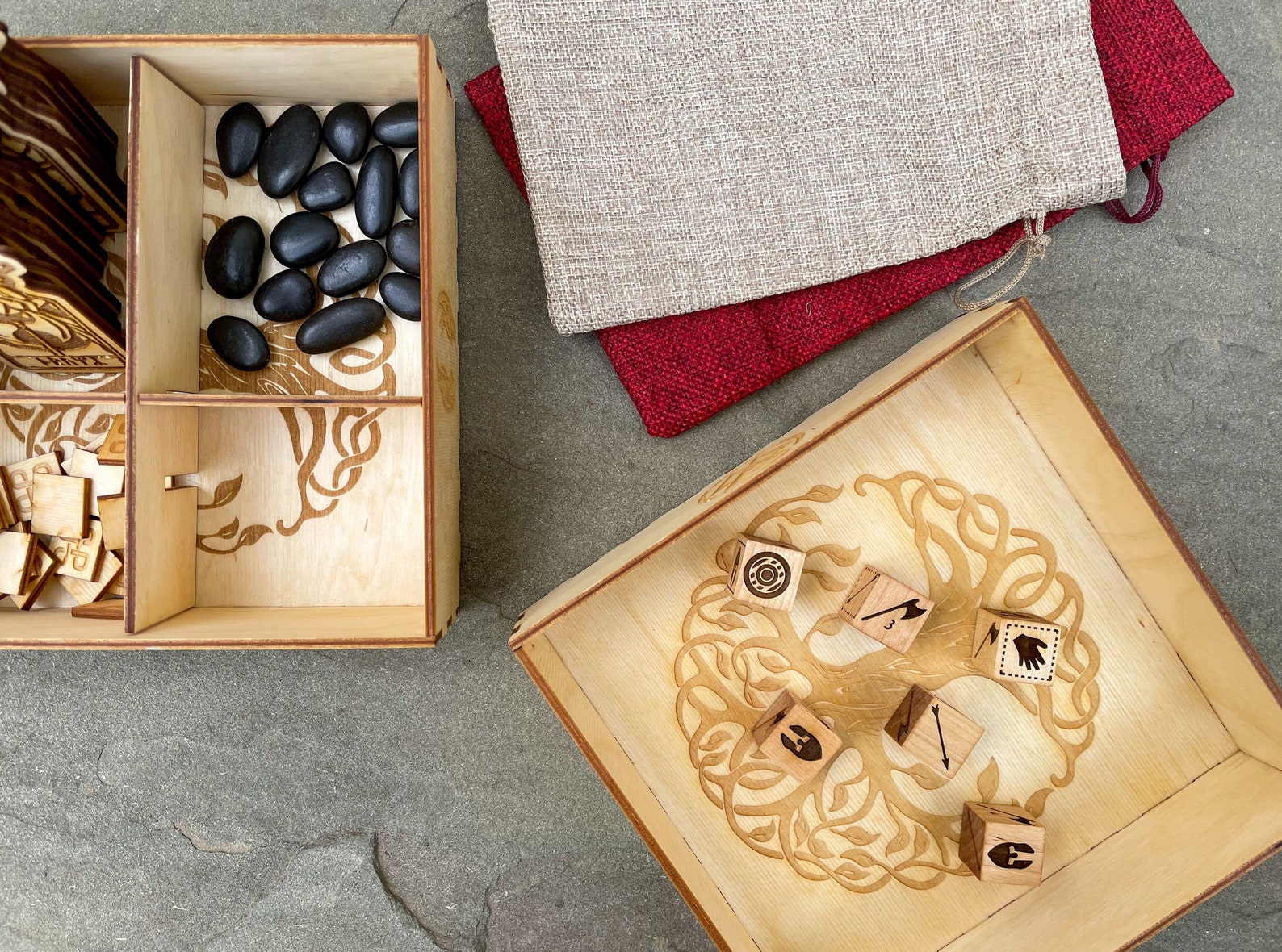 Laser Engraved Norse Themed Dice-box for Orlog Dice Game BOX - Etsy Canada