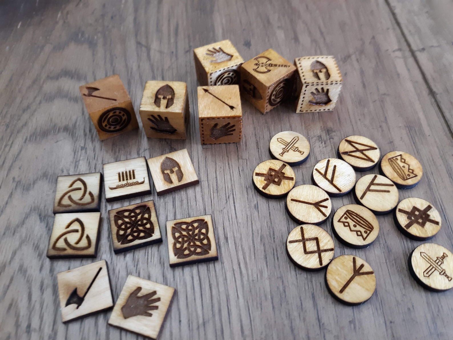 20 Custom Two-sided Laser Engraved Game Wood Tokens - Etsy