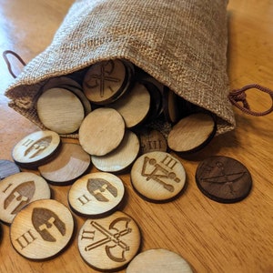 20 Custom Single-sided Laser Engraved Game Wood Tokens - Etsy