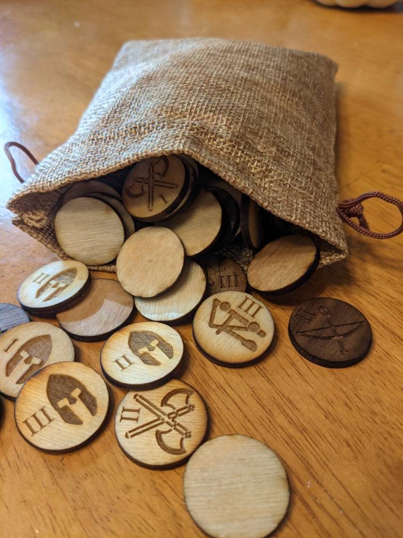 20 Custom Single-sided Laser Engraved Game Wood Tokens | Etsy