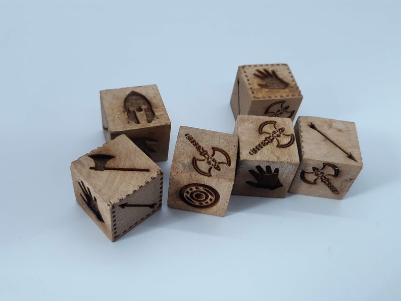 Six Custom Laser Engraved Solid Birch Chore Dice - Etsy