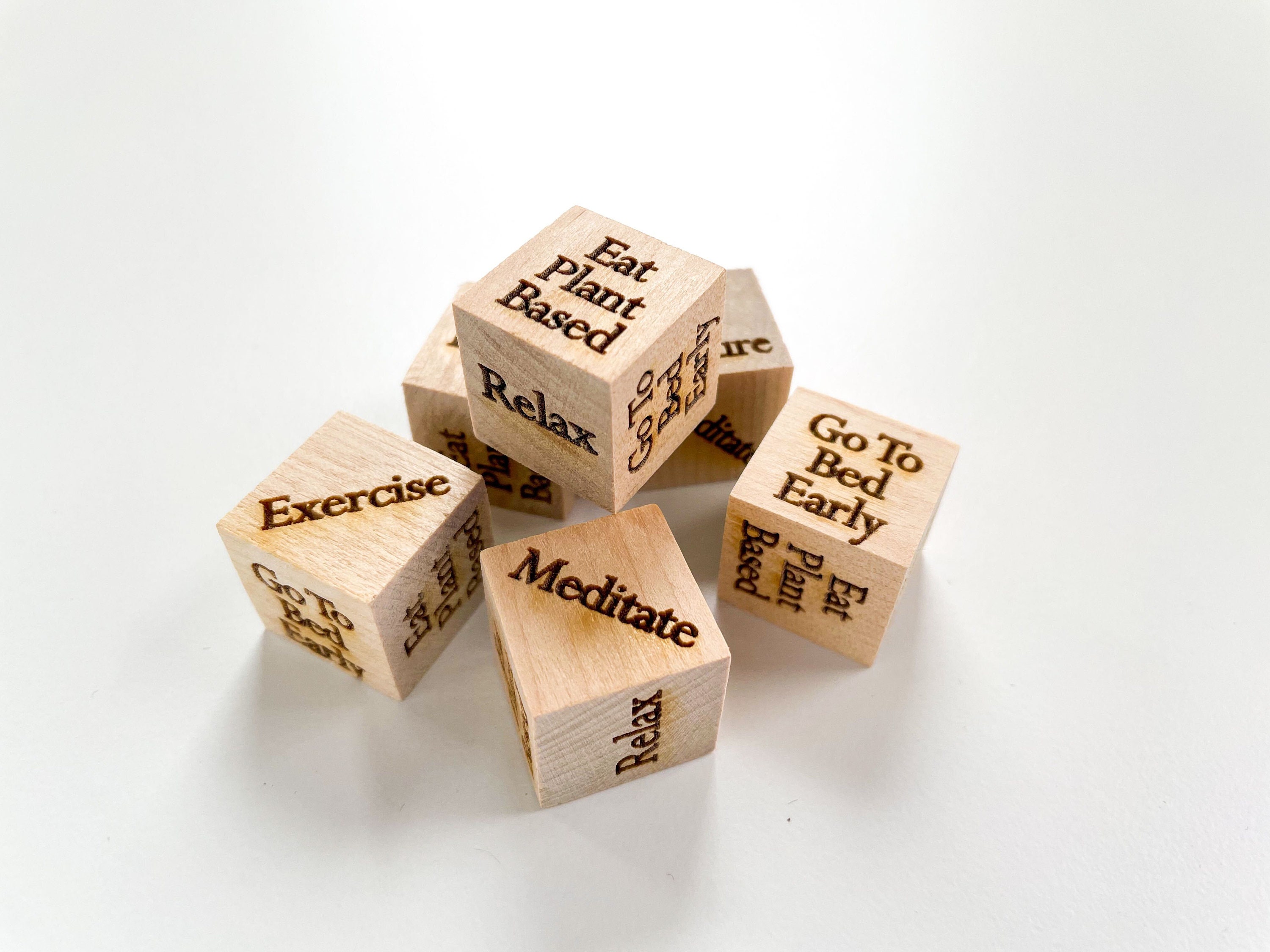 Six Custom Laser Engraved Solid Birch Chore Dice | Etsy