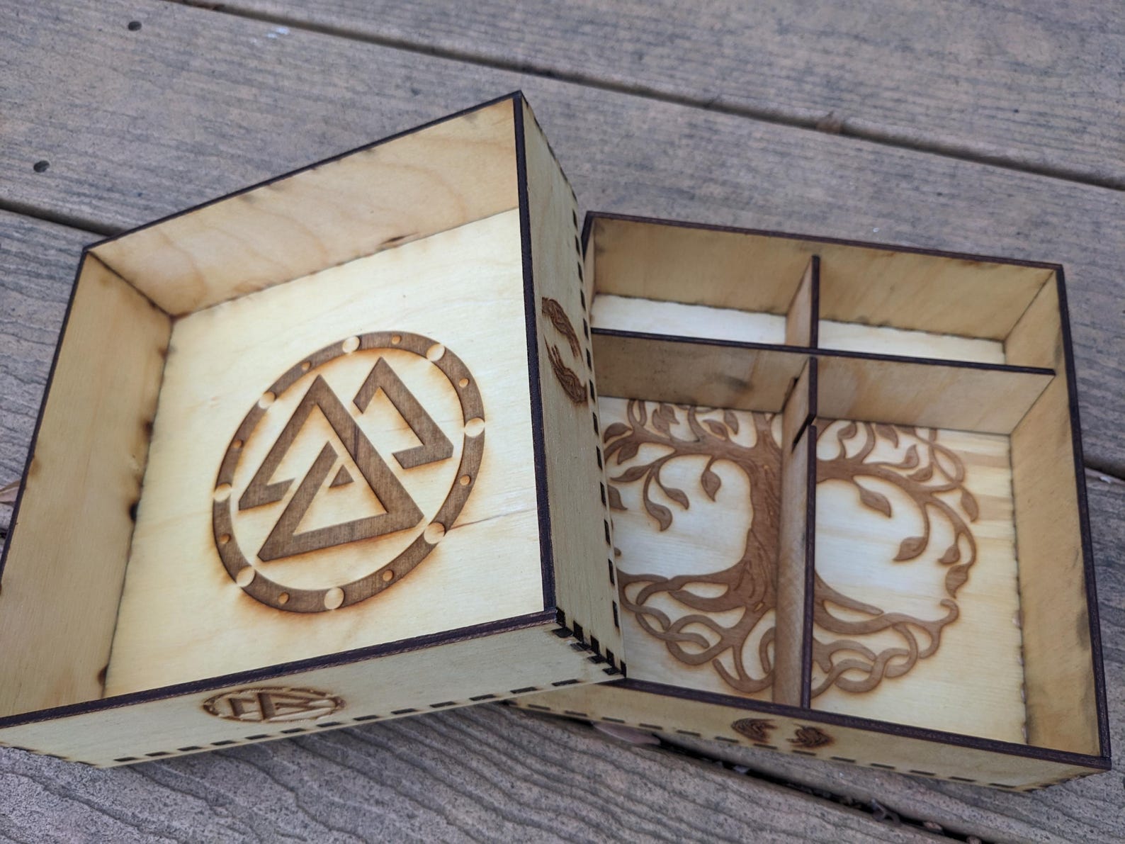 Laser Engraved Norse Themed Dice-box for Orlog Dice Game (BOX ONLY ...