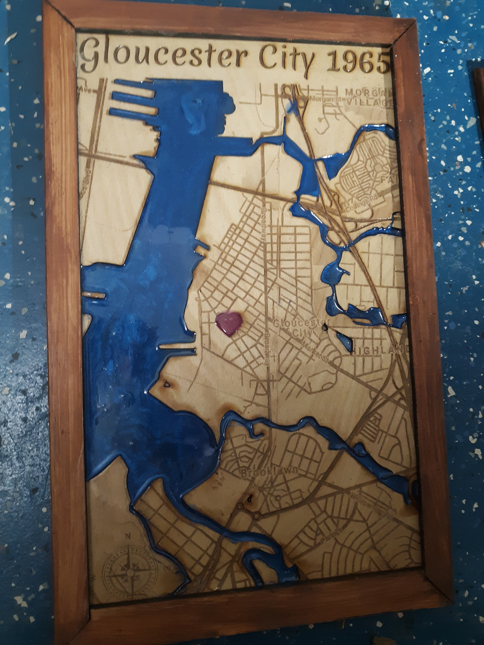 19 by 11 Inch Customized Bay/lake Map with or Without Epoxy | Etsy